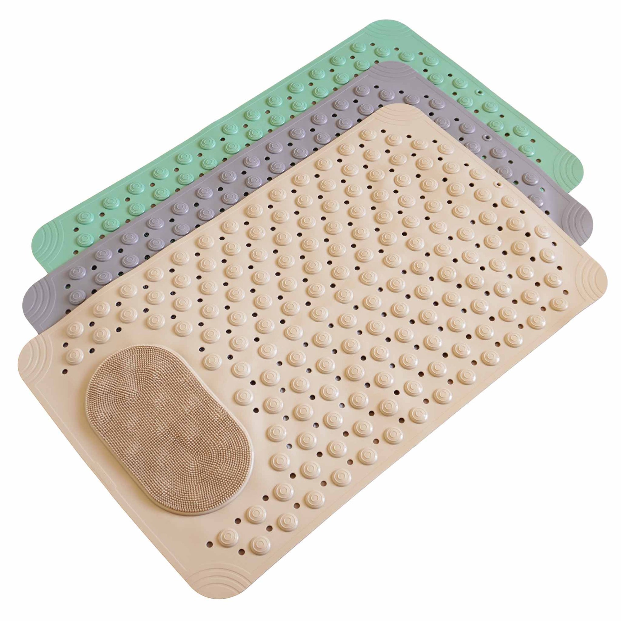 Bath mat | Non-slip bath and shower mat with foot scrubber 80cmx50cm ...