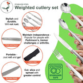 Weighted cutlery set | Thick handled cutlery | Adaptive silverware ...