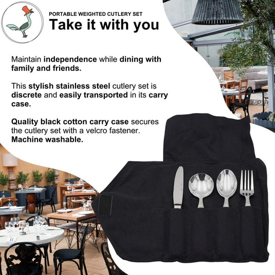 Weighted cutlery set | Thick handled cutlery | Adaptive silverware ...