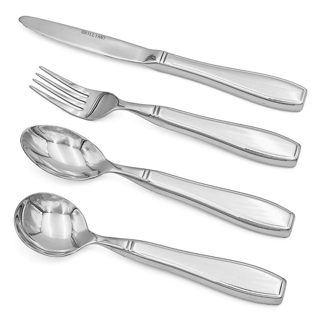 Weighted cutlery set | Thick handled cutlery | Adaptive silverware ...